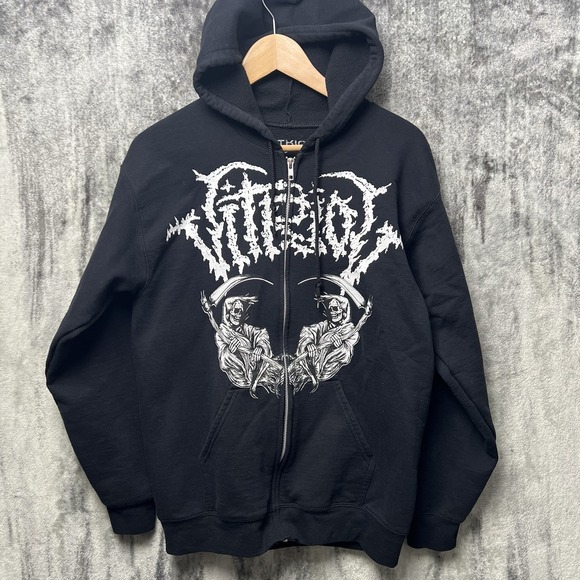 Vitriol | Shirts | Y2k Vitriol Scythe Reaper Black Zip Up Hoodie Medium ...